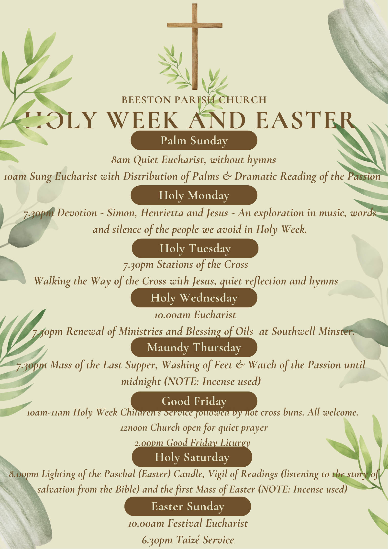 Holy Week and Easter – Beeston Parish Church